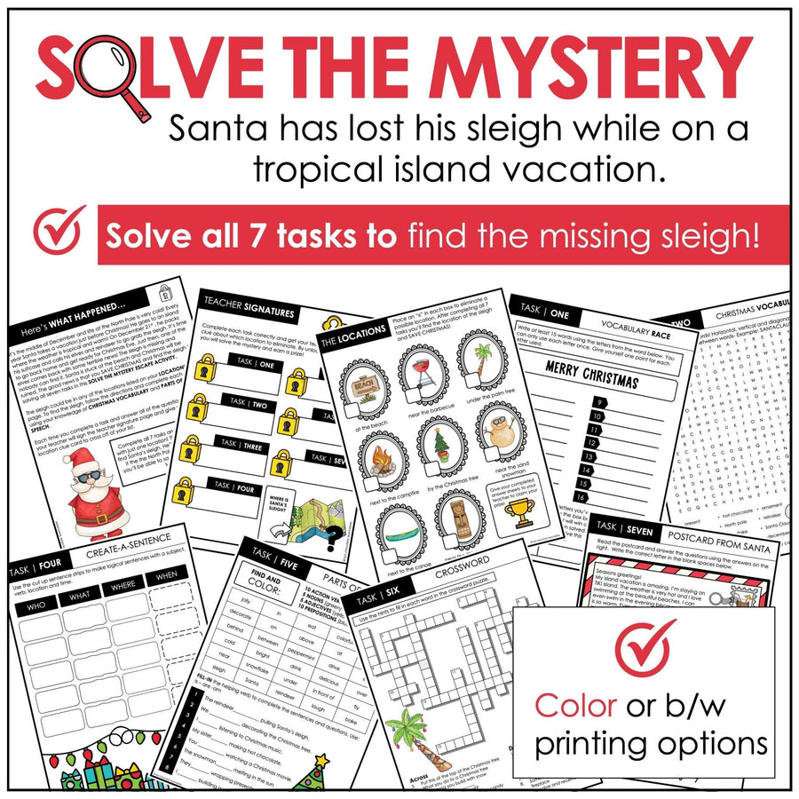 Solve the Mystery Escape Rooms- Hot Chocolate Teachables