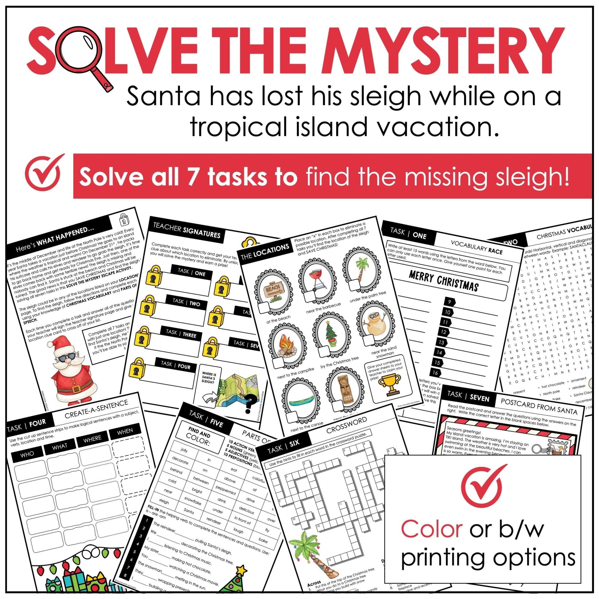 Christmas Escape Room – Vocabulary & Comprehension for ESL – Hot ...