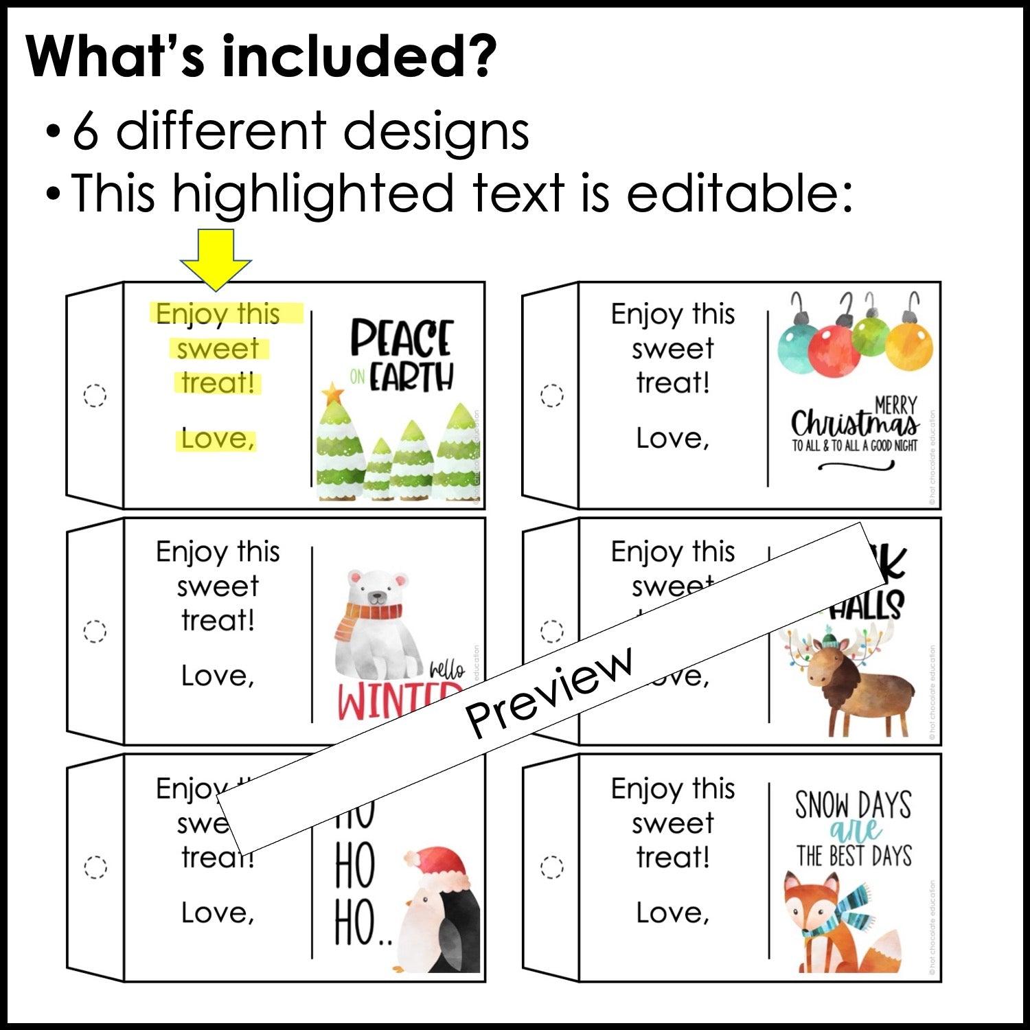 Christmas Gift Tags for Students | Editable in Power Point