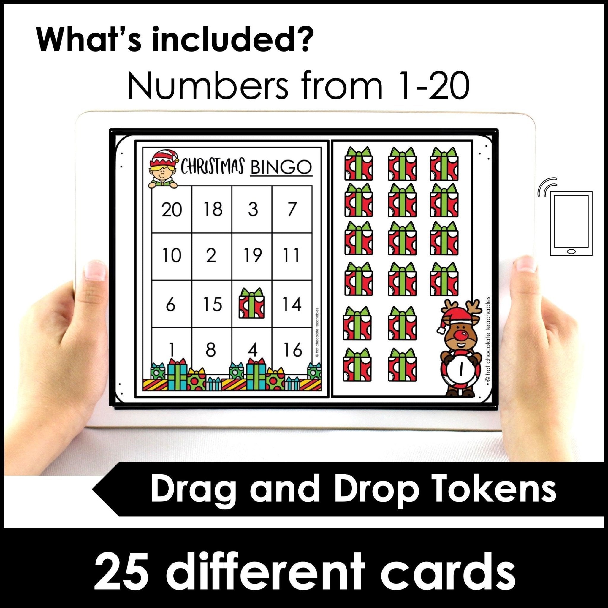 Christmas Number 1-20 Boom Card Bingo – Hot Chocolate Teachables