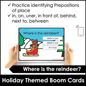 Christmas Boom Cards | Identifying Prepositions of Place – Hot ...