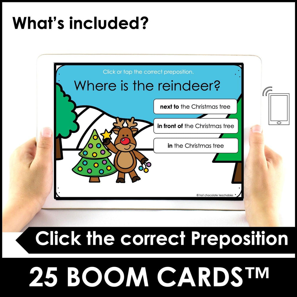 Christmas Boom Cards | Identifying Prepositions of Place – Hot ...