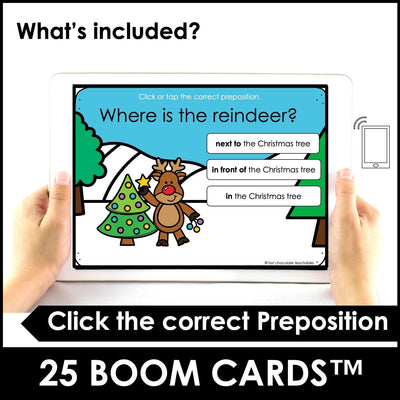 Christmas Boom Cards | Identifying Prepositions of Place – Hot ...