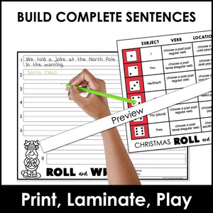 Christmas Sentence Building Roll and Write Activity – Hot Chocolate ...