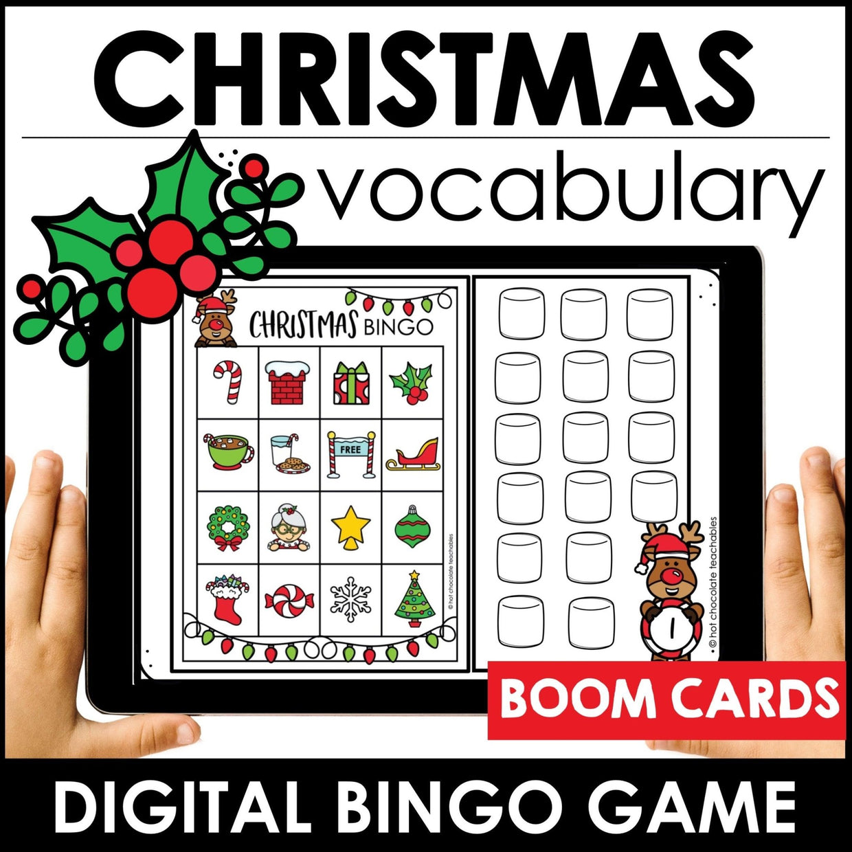 Christmas Vocabulary Bingo - Digital Boom Cards