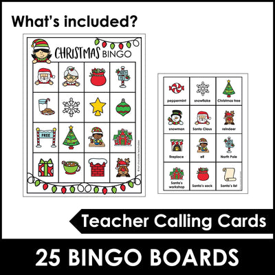 Christmas Vocabulary Building Bingo Game Cards – Hot Chocolate Teachables