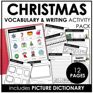 Christmas Vocabulary Worksheet Pack – Hot Chocolate Teachables