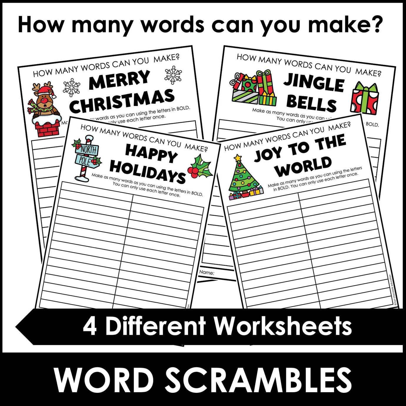 Christmas Word Scramble: Countless Word Making Fun!