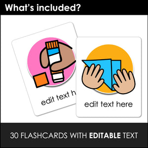 Classroom Instruction Flashcards - Editable Vocabulary Words