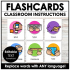 Classroom Instruction Flashcards - Editable Vocabulary Words