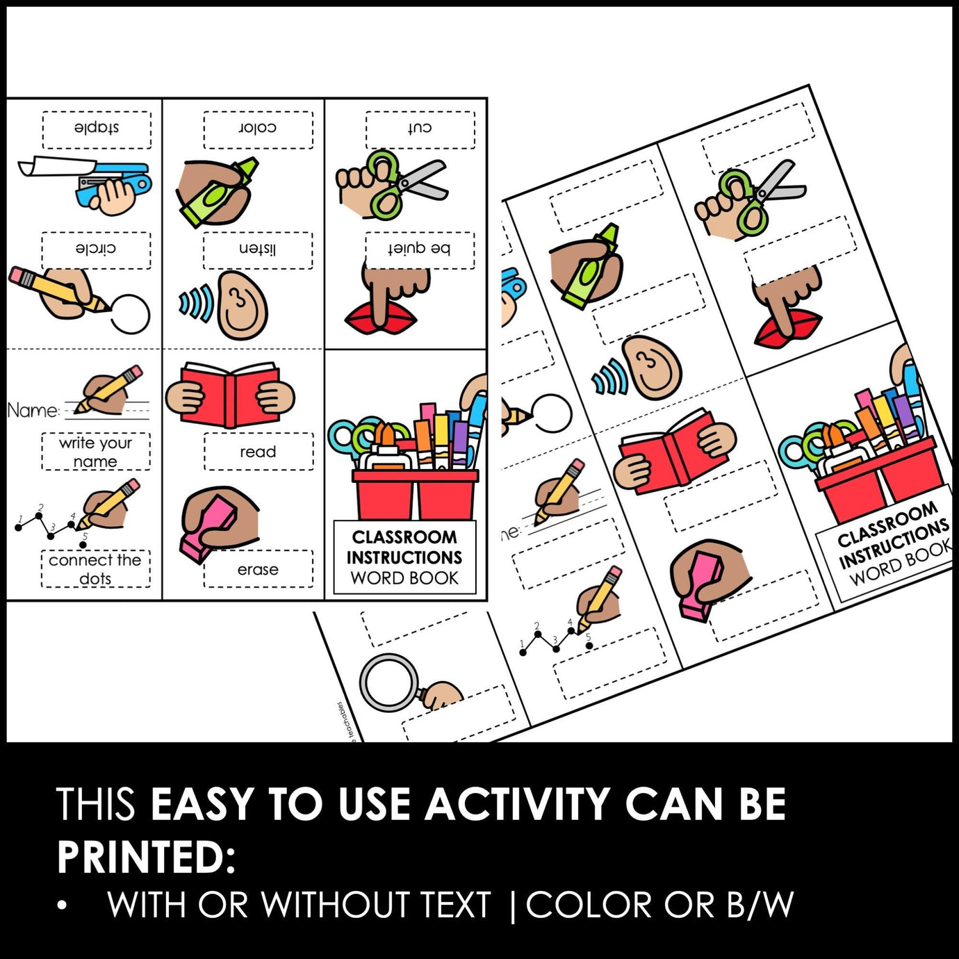 Classroom Instructions Vocabulary Mini-Book | ESL & EFL