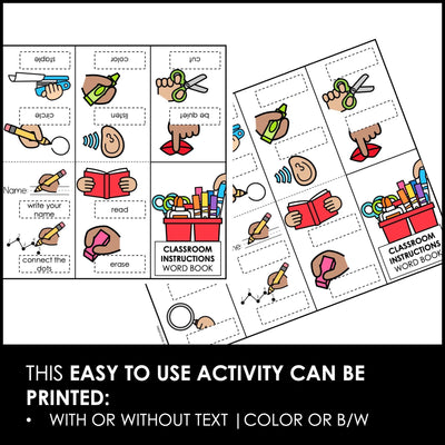 Classroom Instructions Mini Book - ESL Picture Dictionary – Hot ...