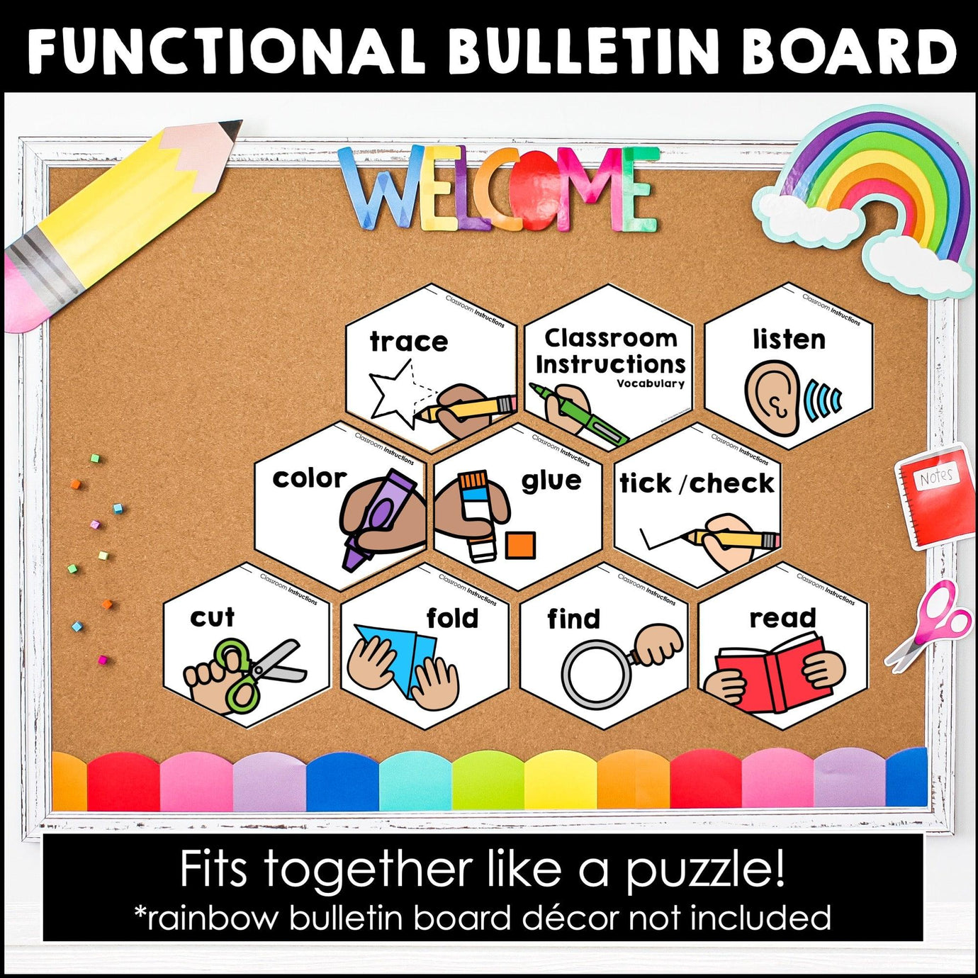 Classroom Instructions Posters ESL vocabulary word wall