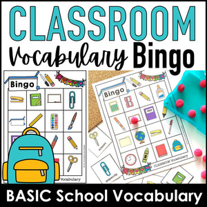 Classroom & School Supplies Bingo Game - Vocabulary Building – Hot ...