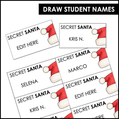 Secret Santa Kit - Questionnaire for Classroom Gift Exchange