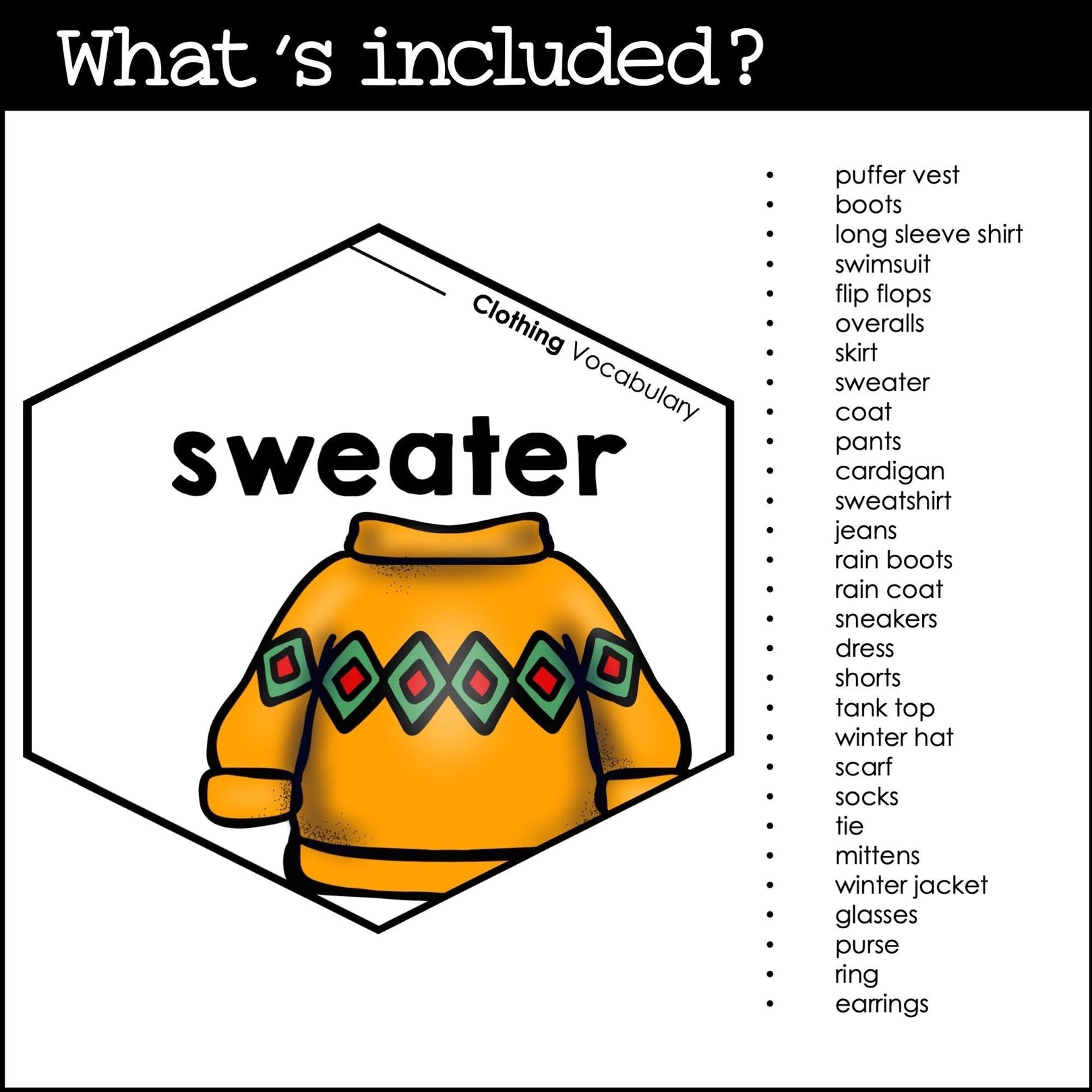 Clothing Vocabulary Posters | Word Wall
