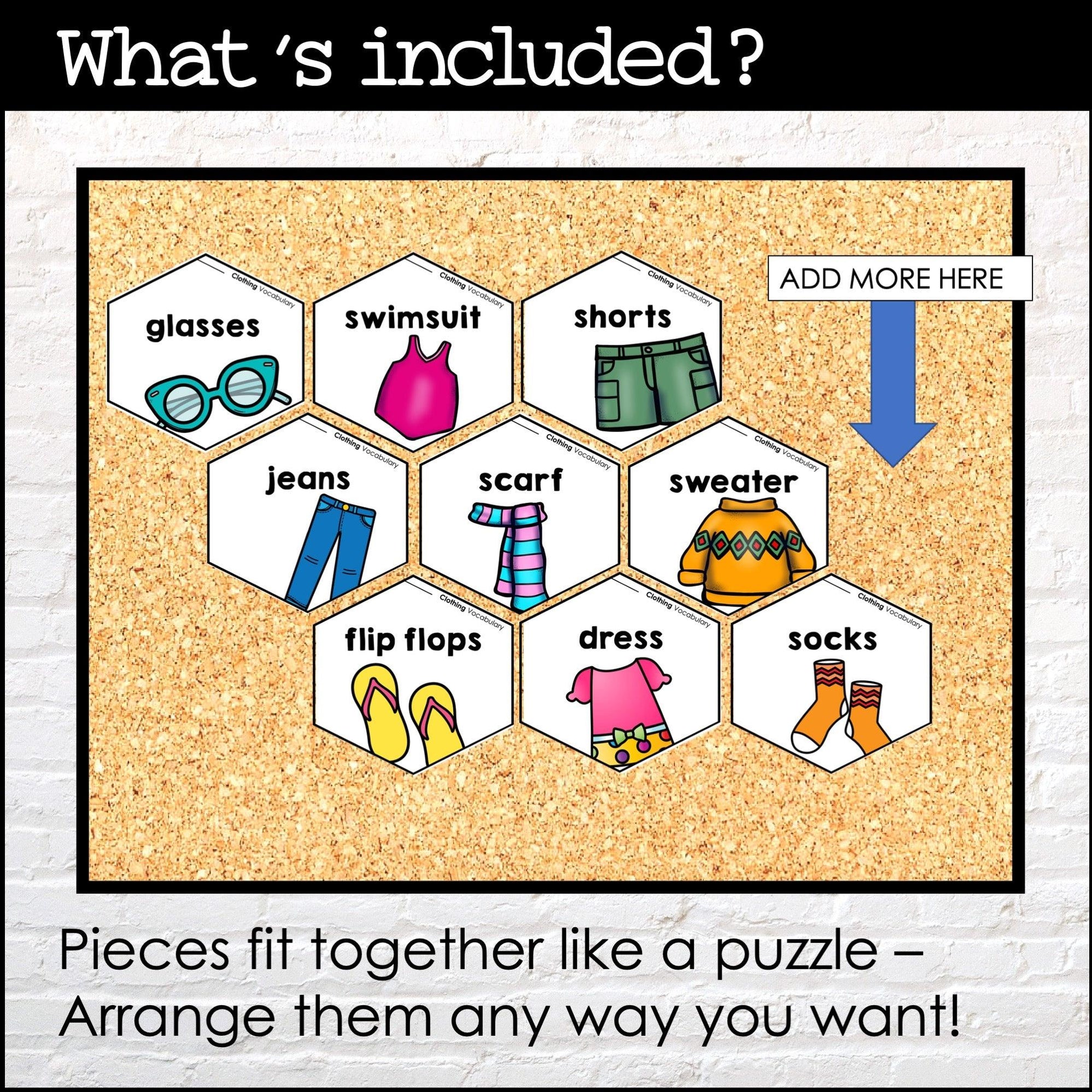 Clothing Vocabulary Posters | Word Wall – Hot Chocolate Teachables