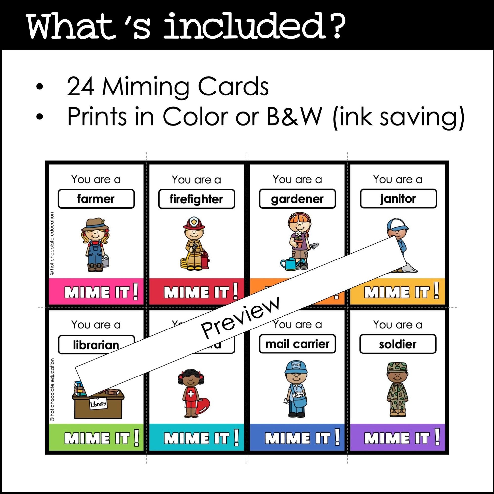 Community Helpers Charades - Miming Game for Kids – Hot Chocolate ...