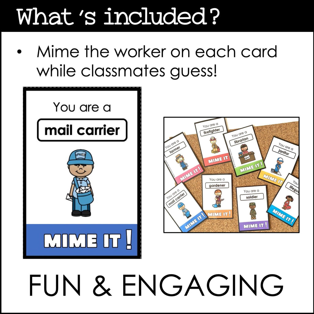 Community Helpers Charades - Miming Game for Kids – Hot Chocolate ...