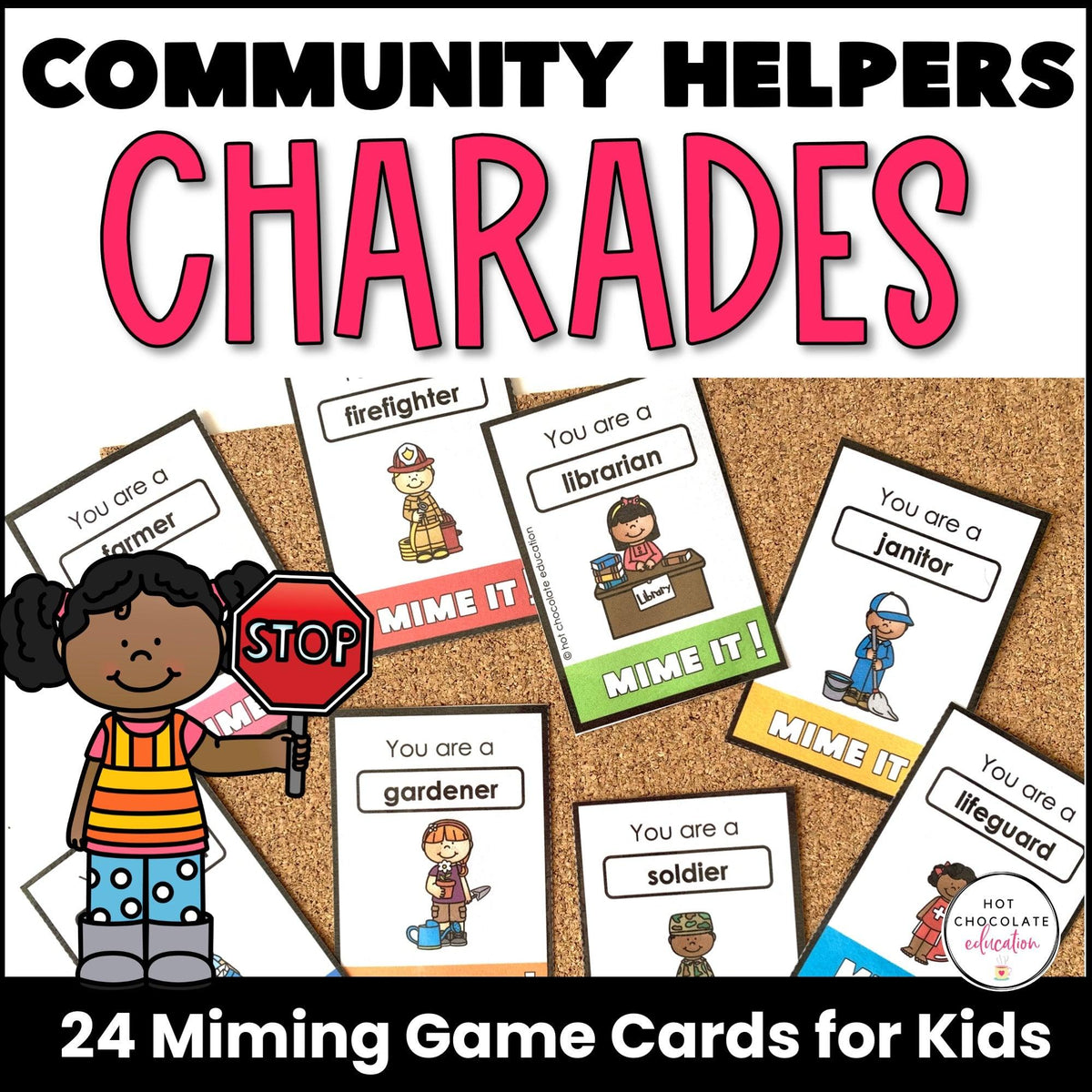 Community Helpers Charades - Miming Game for Kids – Hot Chocolate ...