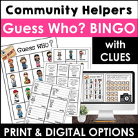 Community Helpers Guess Who Bingo Game | Jobs & Careers – Hot Chocolate ...