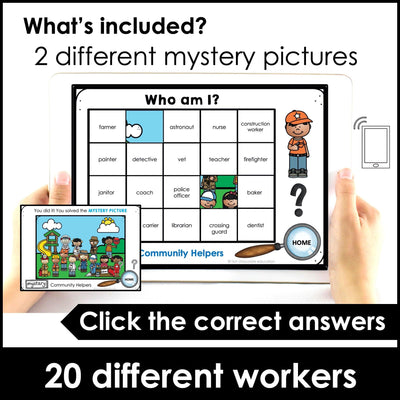 Community Helpers Mystery Picture - Boom Cards – Hot Chocolate Teachables