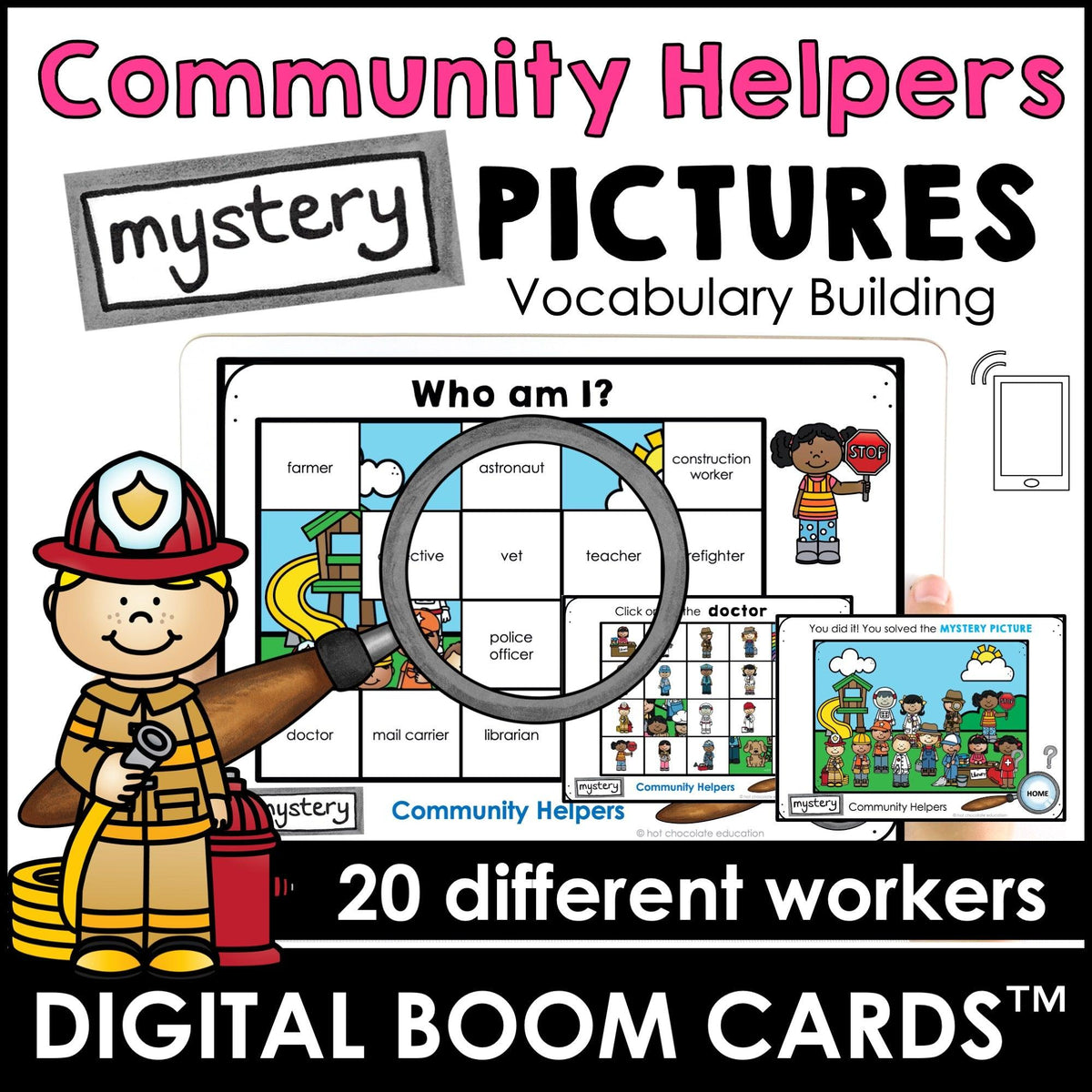 Community Helpers Mystery Picture - Boom Cards – Hot Chocolate Teachables