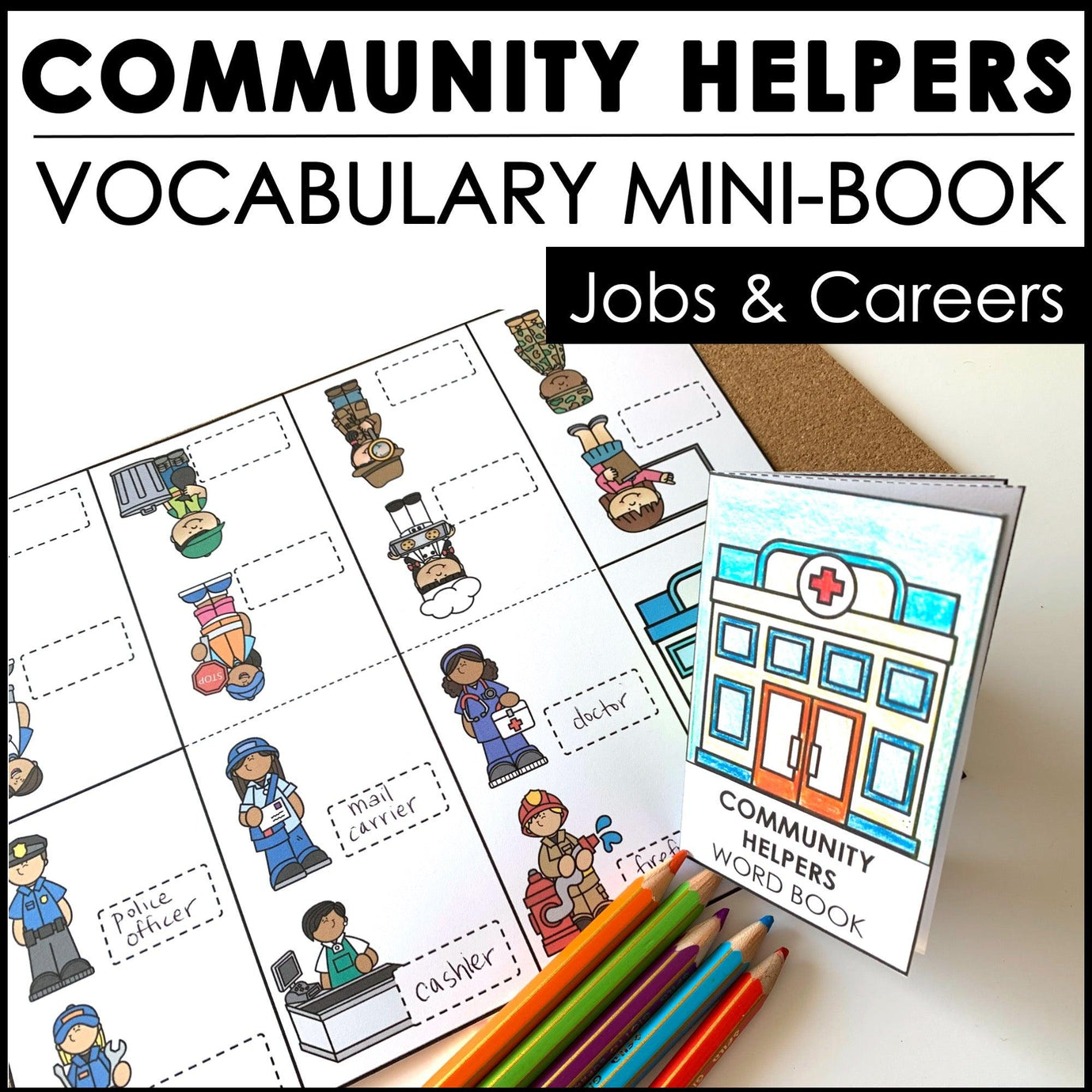 Community Helpers Mini-Book | Jobs & Occupations Dictionary