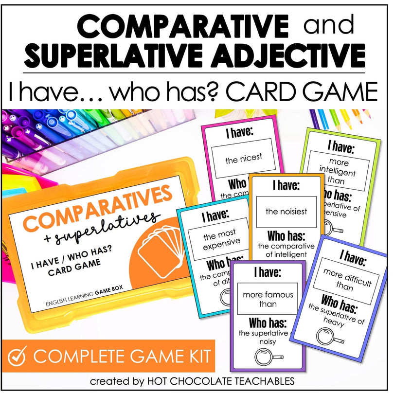 Comparative and Superlative Adjectives: Card Game
