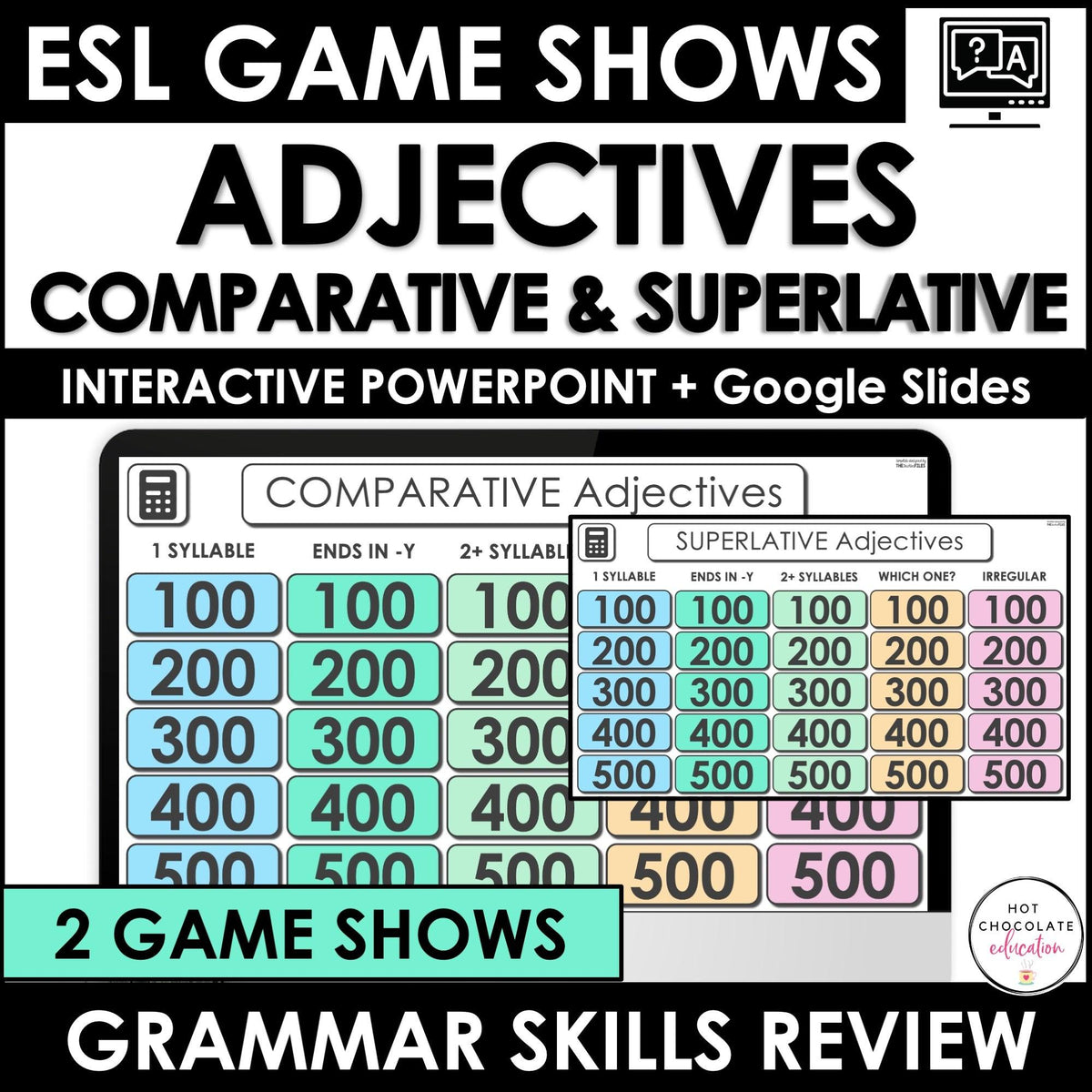 Jeopardy Style Adjective Game: Comparative and Superlative – Hot ...