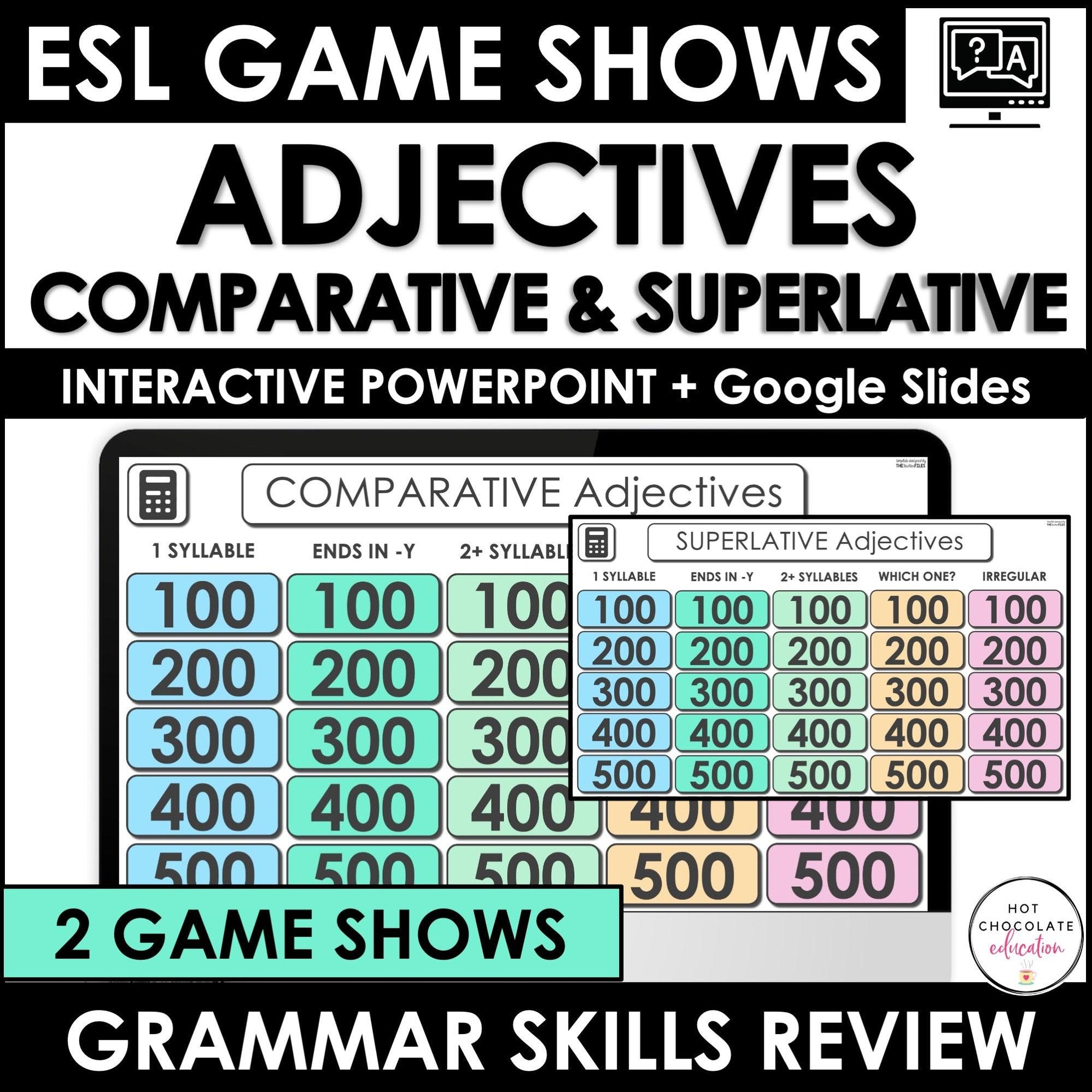 Jeopardy Style Adjective Game: Comparative and Superlative – Hot ...