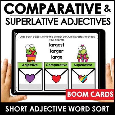 Short Adjectives Sort - Comparative & Superlative Boom Cards – Hot ...