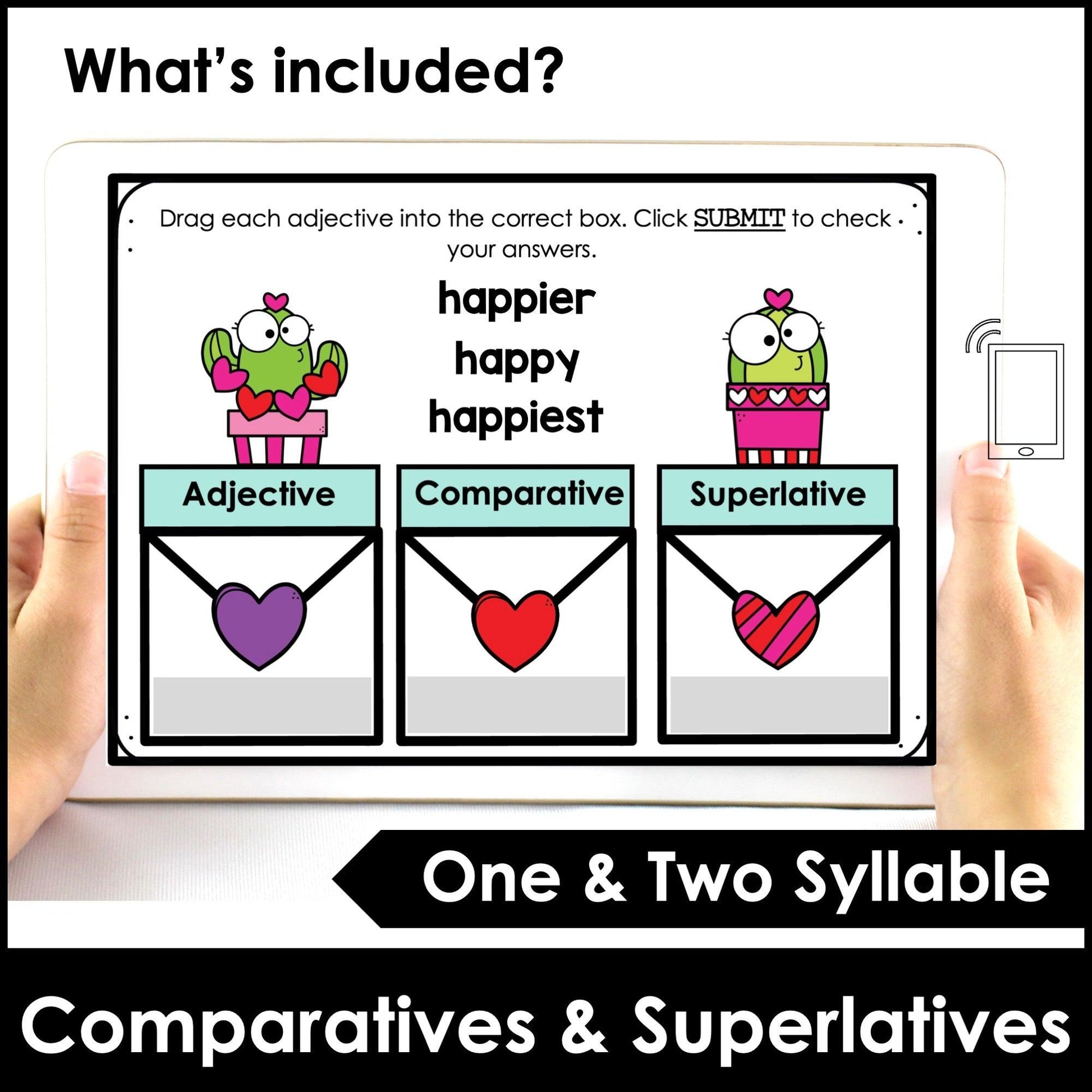 Short Adjectives Sort - Comparative & Superlative Boom Cards