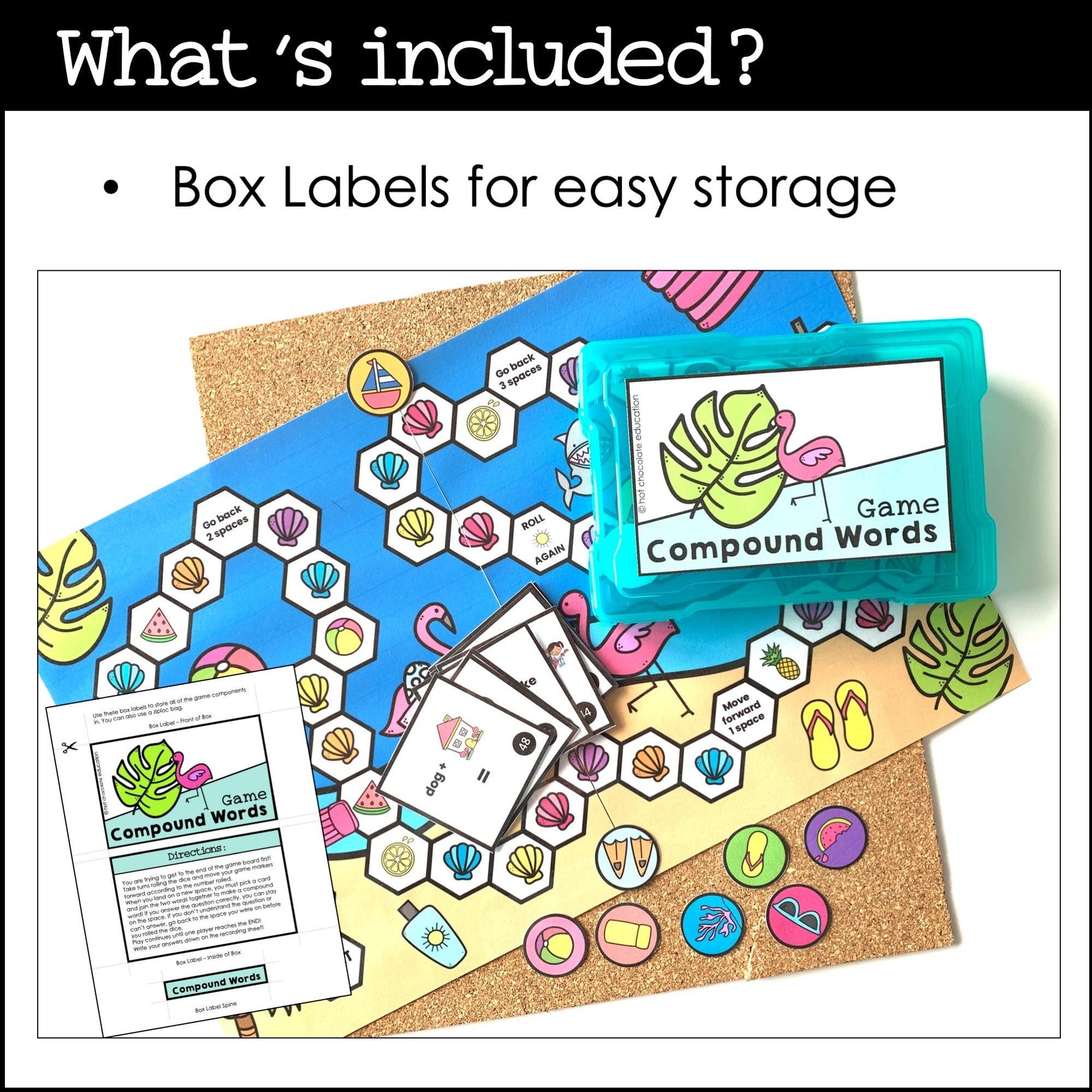 Compound Words Game: Vocabulary Board Game – Hot Chocolate Teachables