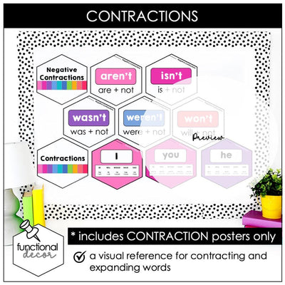Contractions Posters | Bulletin Board Display – Hot Chocolate Teachables