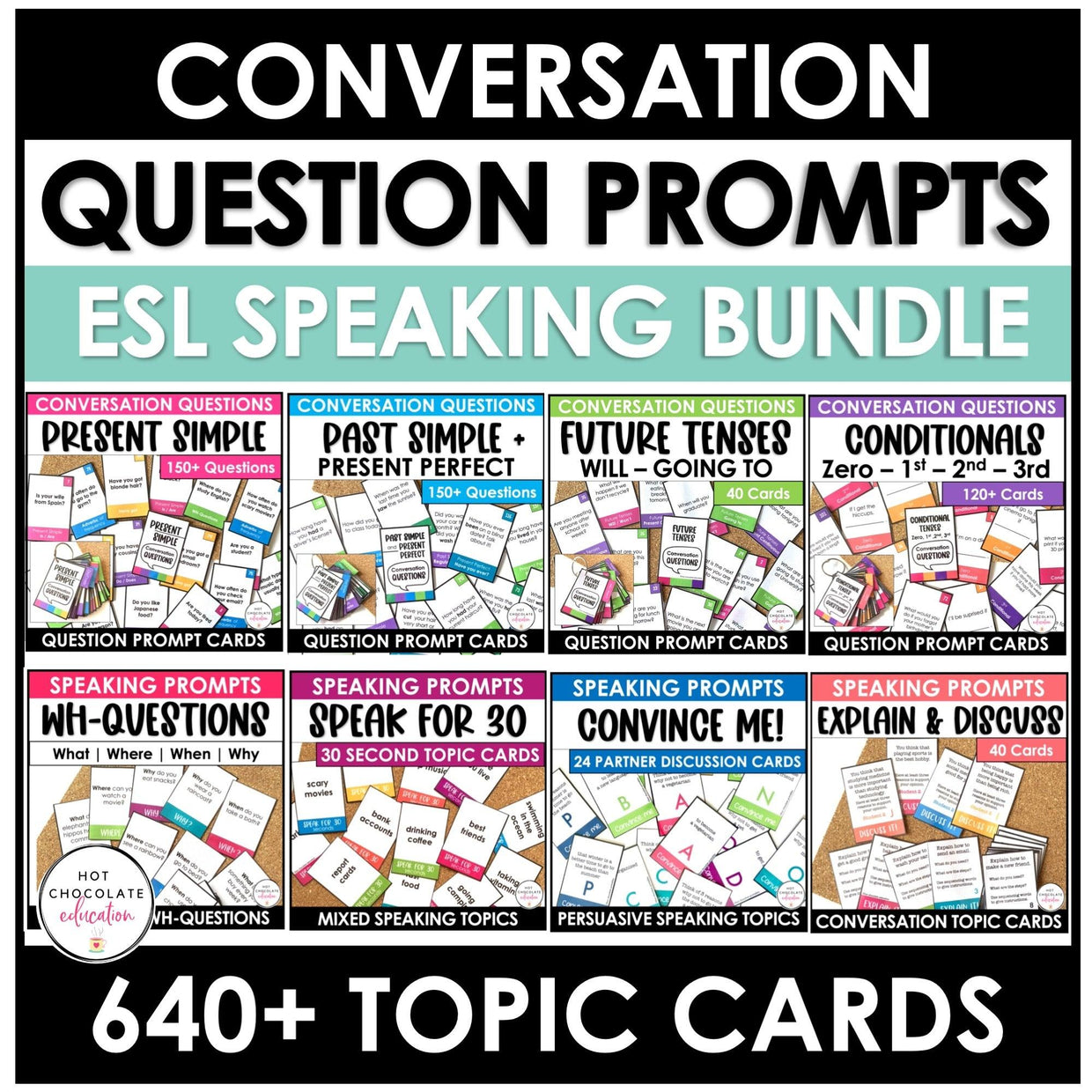 Conversation Card Bundle: Over 640 conversation questions