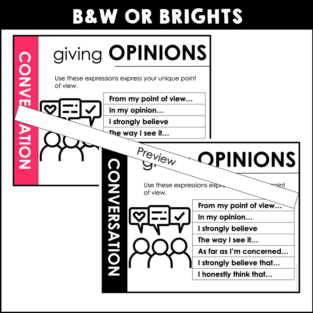 Functional Speech Bulletin Board Posters for ELL EFL ESL