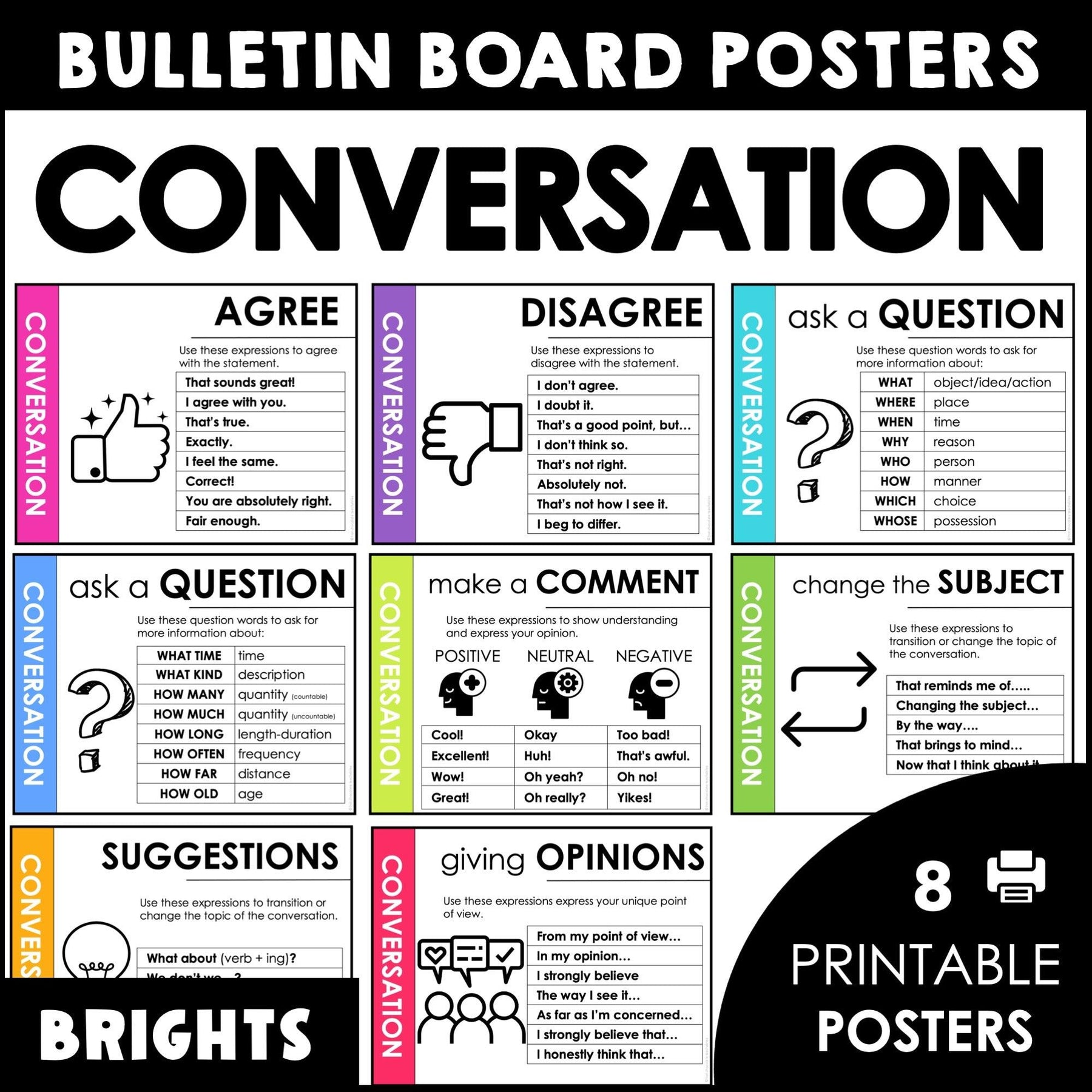 Printable Classroom Grammar Posters - Hot Chocolate Teachables