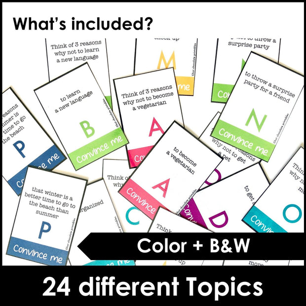 Convince Me - ESL Persuasive Speaking Card Activity