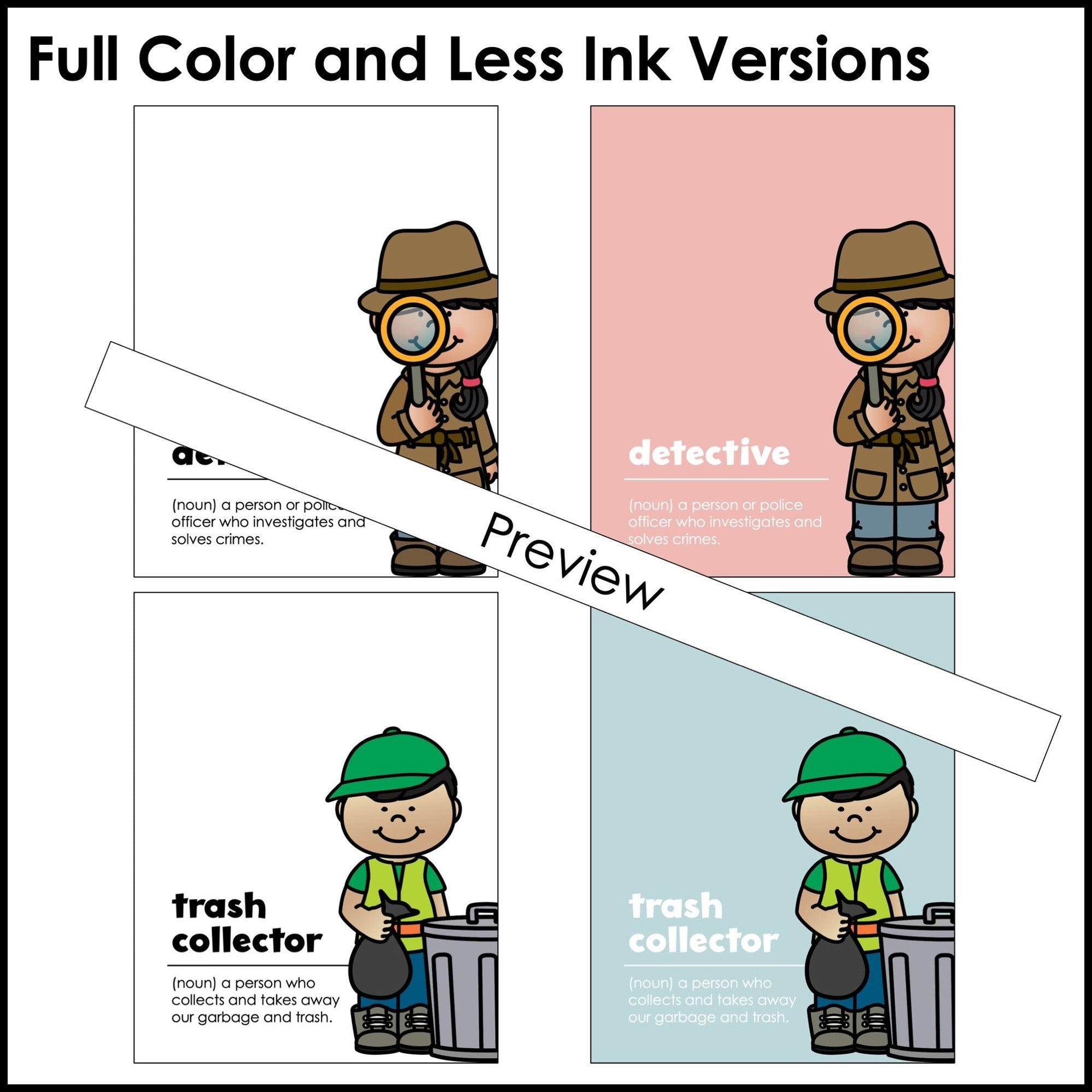 Community Helpers Posters - Jobs & Careers Word Wall – Hot Chocolate ...