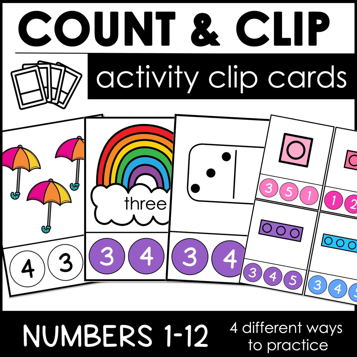 Count & Clip 1-12 | Number Matching Activity – Hot Chocolate Teachables