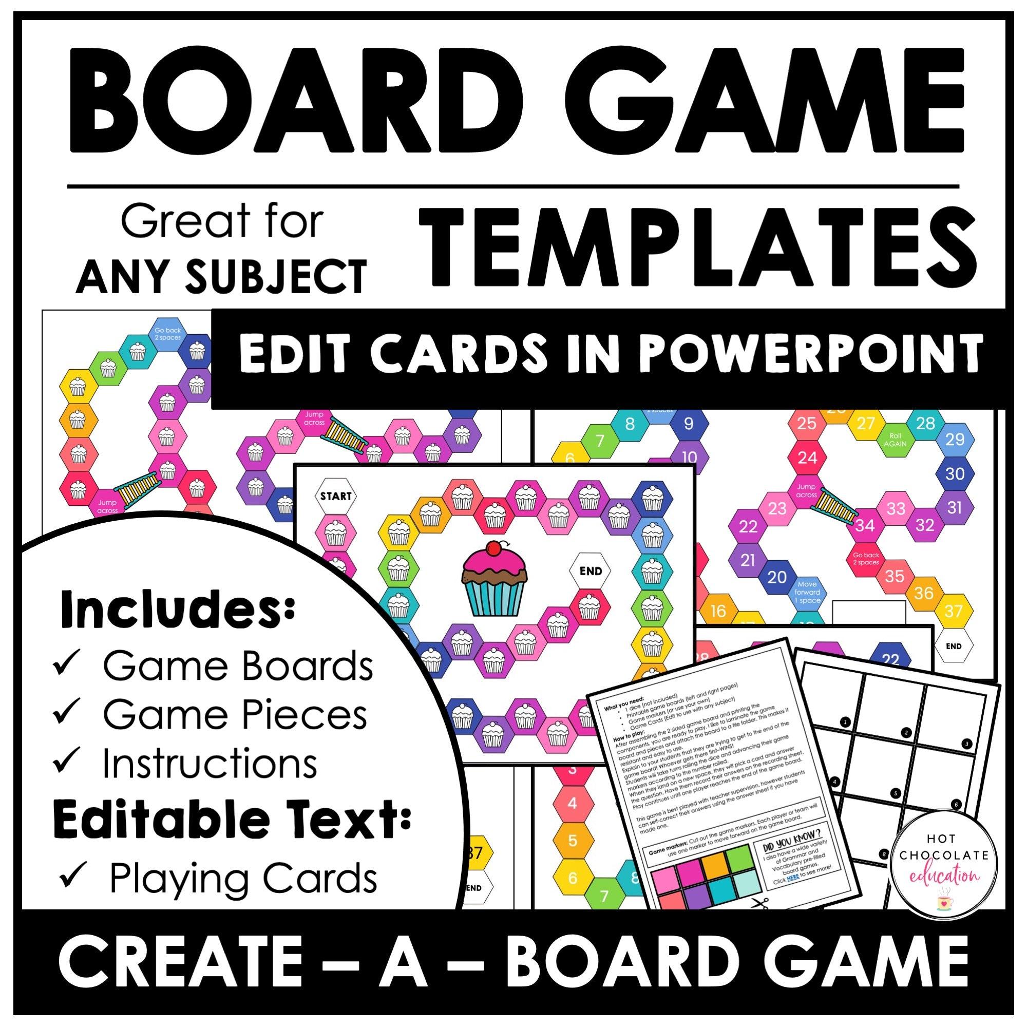Editable Board Game Template Game Templates And Utilities By Dr. Jeff