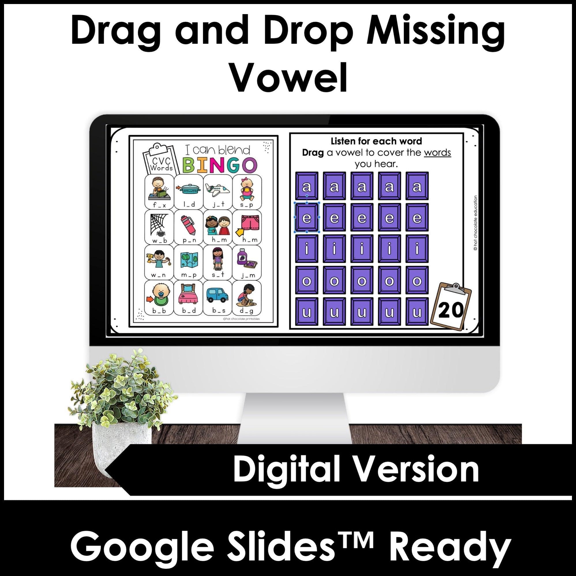 CVC Word Fluency Bingo: Short Vowels | Print & Digital – Hot Chocolate ...