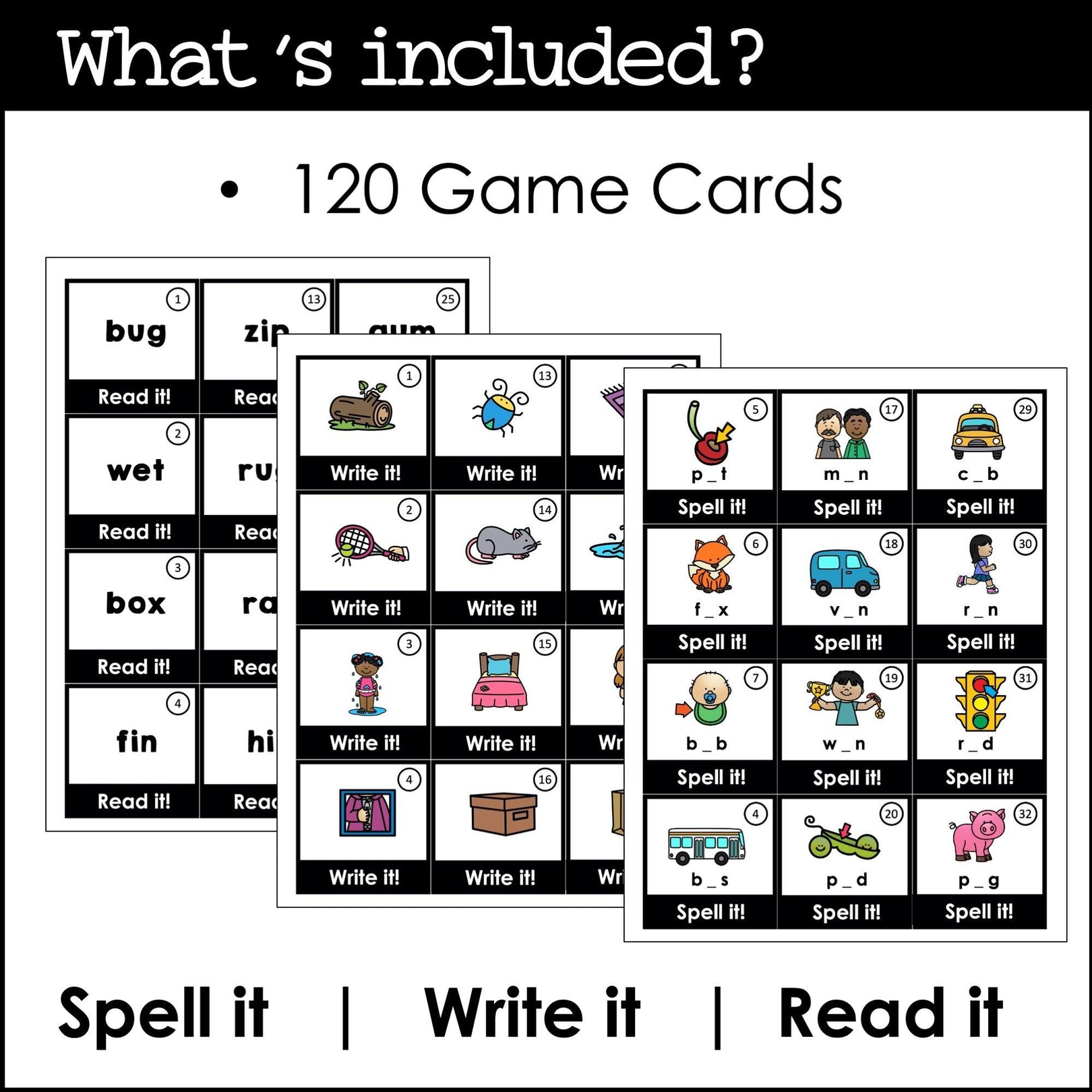 CVC Word Fluency Board Game Kit: Short Vowels A-E-I-O-U