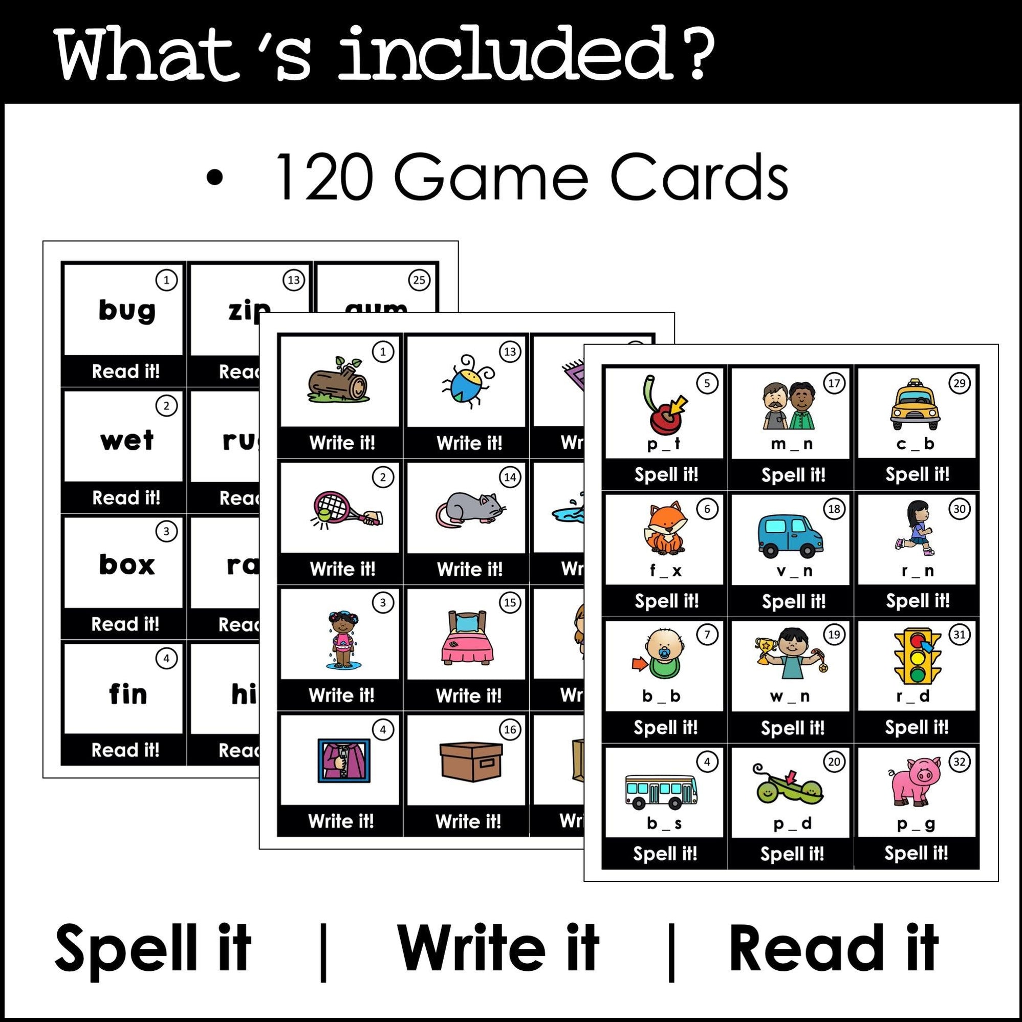 CVC Word Fluency Board Game Kit: Short Vowels A-E-I-O-U – Hot Chocolate ...