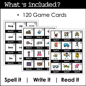 CVC Word Fluency Board Game Kit: Short Vowels A-E-I-O-U – Hot Chocolate ...