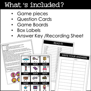 CVC Word Fluency Board Game Kit: Short Vowels A-E-I-O-U – Hot Chocolate ...