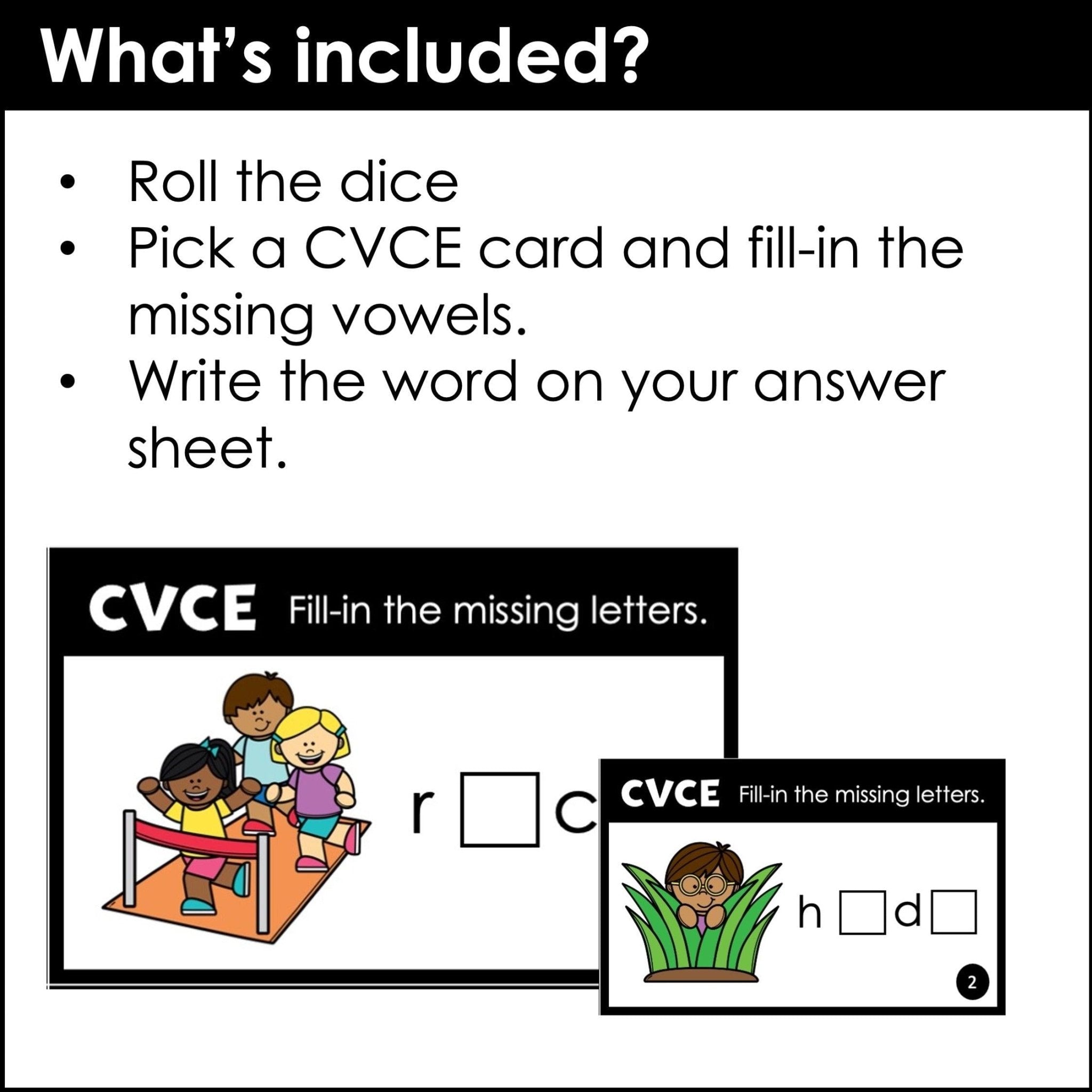 CVCE WORDS Spelling Practice Board Game – Hot Chocolate Teachables