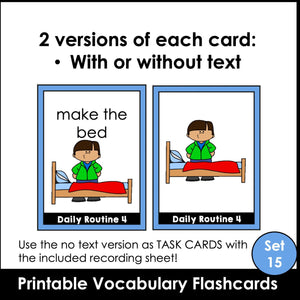 Basic Verbs & Chores Flashcards: ESL Task Cards – Hot Chocolate Teachables