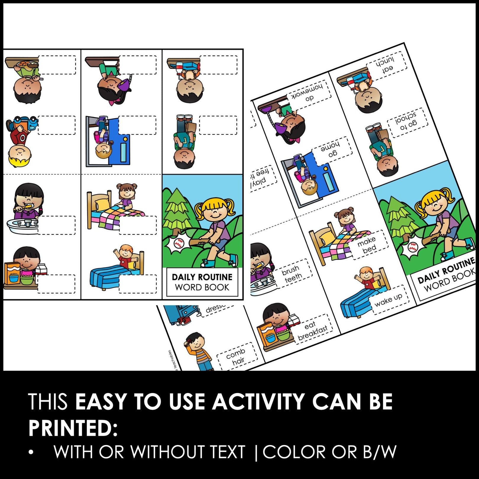 Daily Routine Home & School Mini Book | Picture Dictionary